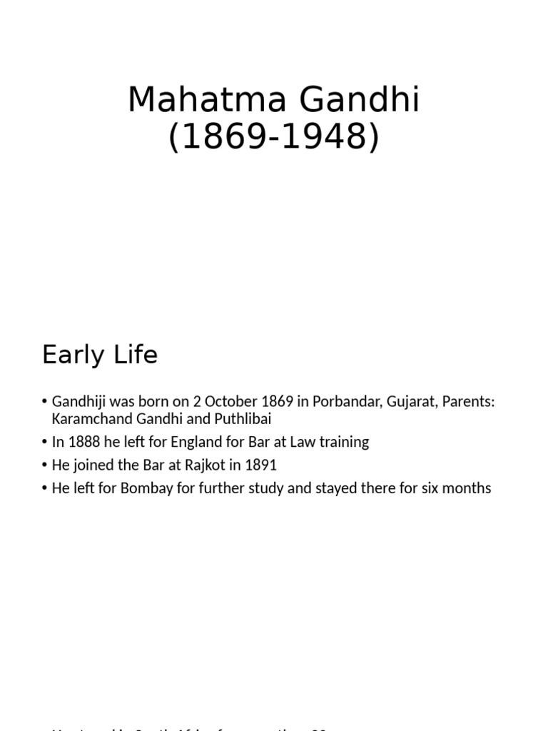 Mahatma Gandhi (1869-1948) | PDF | Mahatma Gandhi | Politics