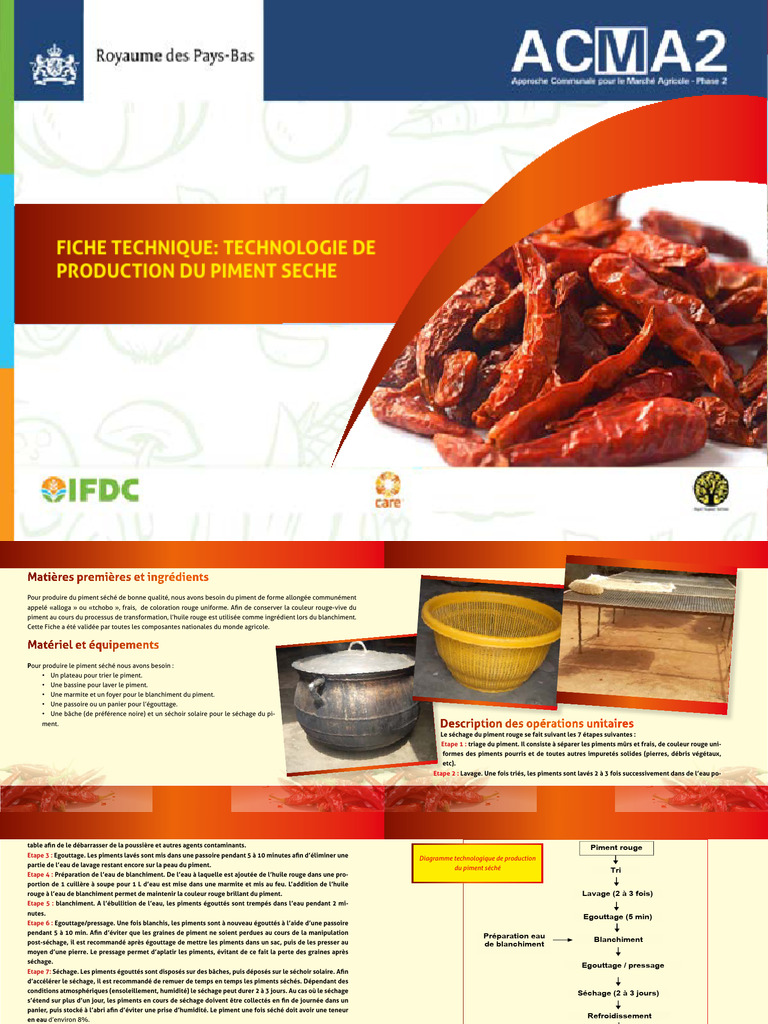 Technologie de Production Du Piment Seche Dry Pepper Production ...