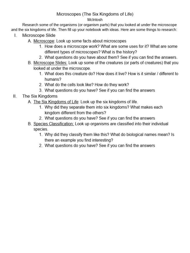 Microscopes (The Six Kingdoms of Life) | PDF