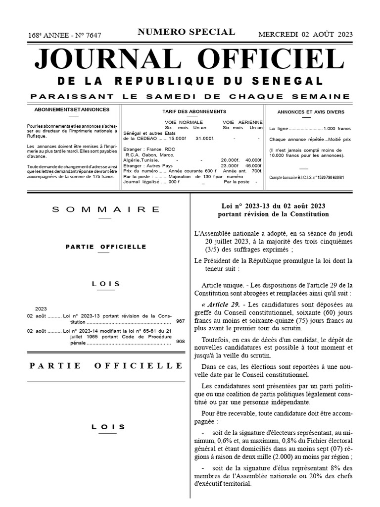 Journal Officiel | PDF