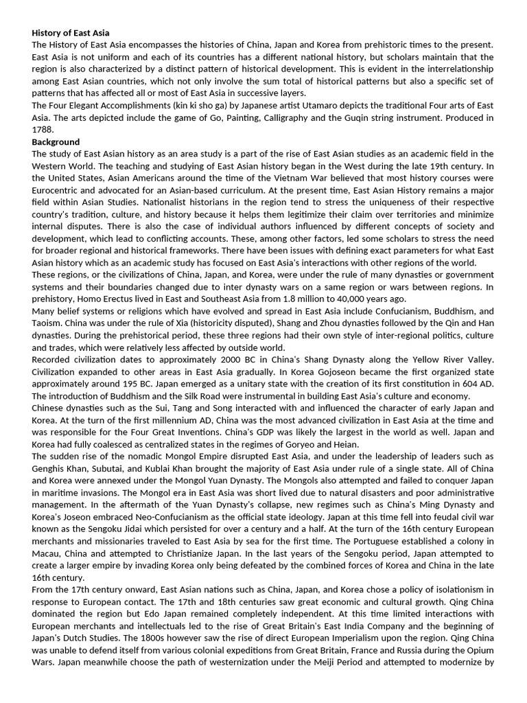 History of East Asia | PDF