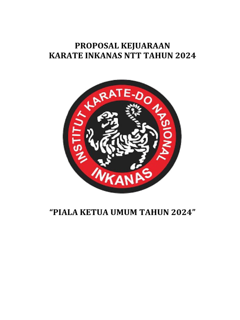 Proposal Kejuaraan Karate INKANAS 2024 | PDF | Karate | Japanese ...