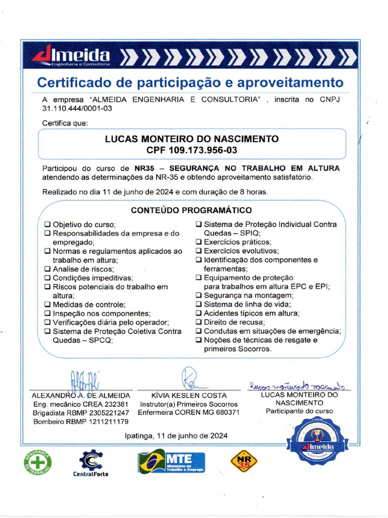 Certificado - Lucas | PDF