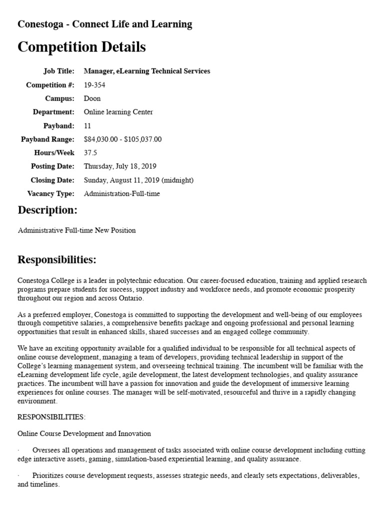 Conestoga College | PDF