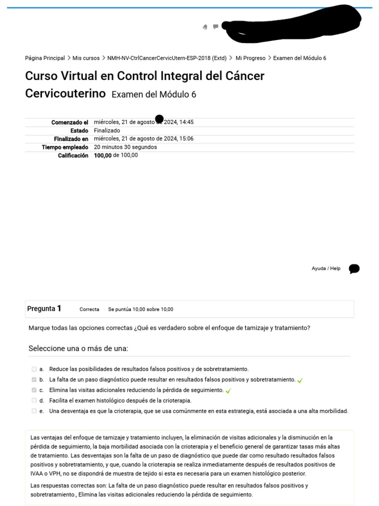 Examen Del Módulo 6 - Revisión Del Intento - Campus PAHO | PDF Examen Del Módulo 6 - Revisión Del Intento - Campus PAHO | PDF