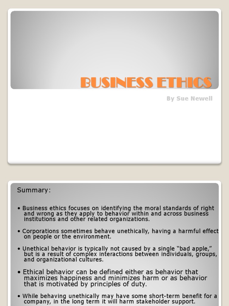 Understanding Business Ethics: Analyzing Ethical Problems, Dilemmas ...