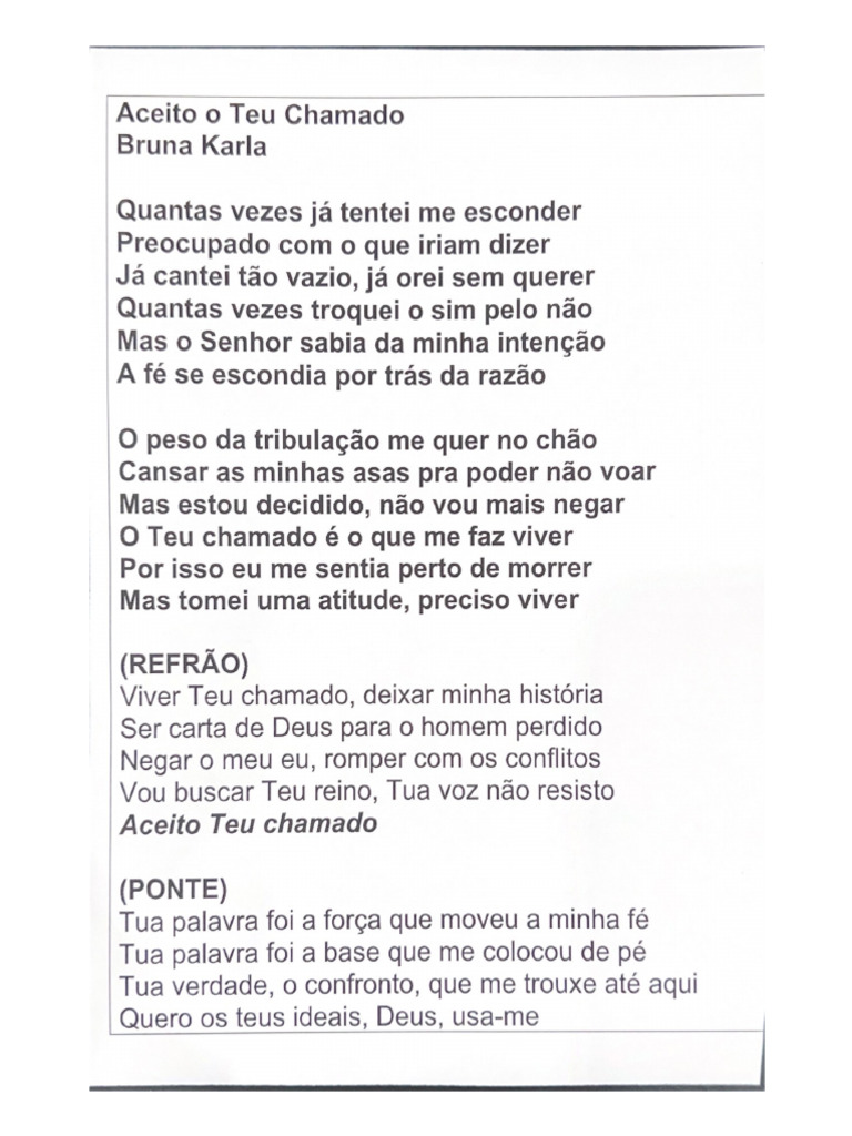 Aceito o Teu Chamado | PDF