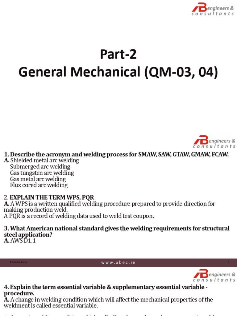 General Mechanical (QM - 03, 04) | PDF