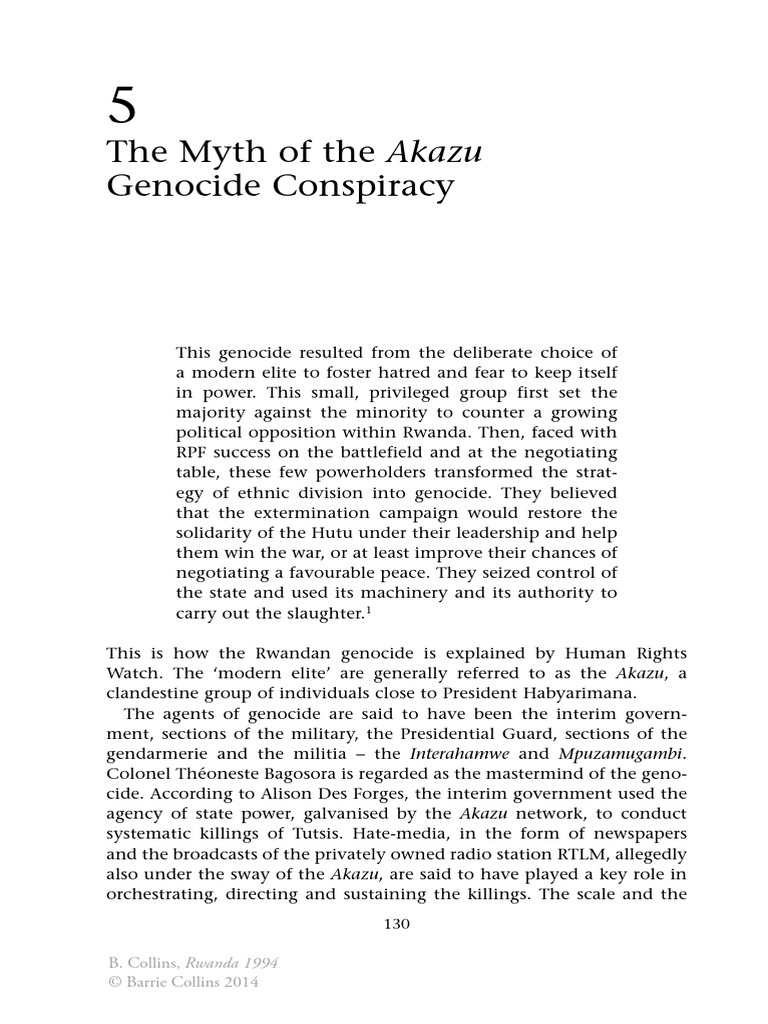 The Myth of The Akazu Genocide Conspirac | PDF