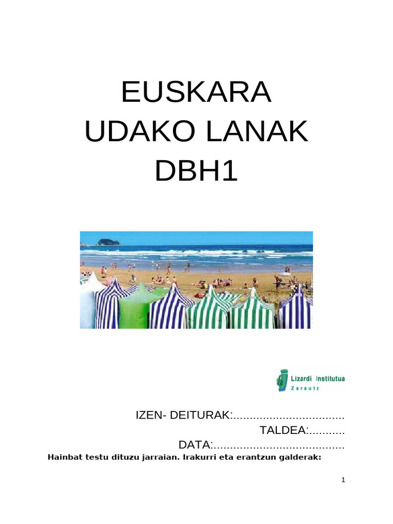 Juan Matias Barreto - DBH1 Udako Lanak | PDF
