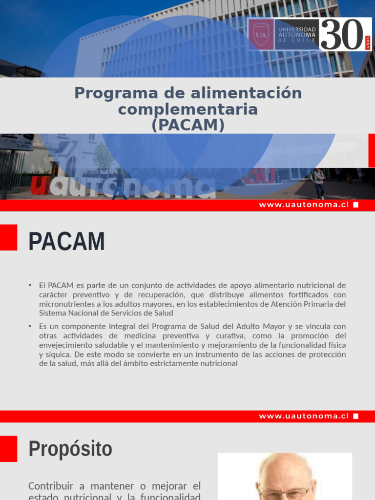 Programa de Alimentación Complementaria PACAM | PDF
