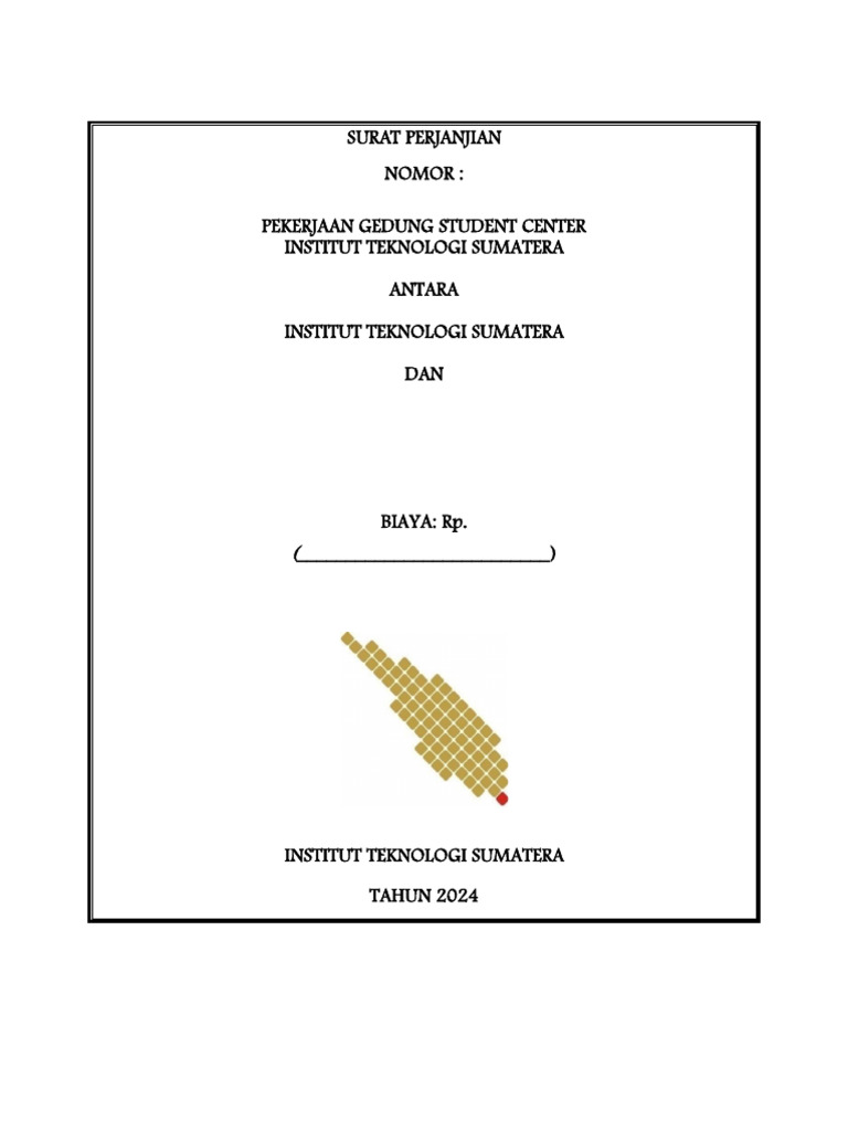 Draft Surat Perjanjian Pekerjaan Gedung Student Center ITERA | PDF