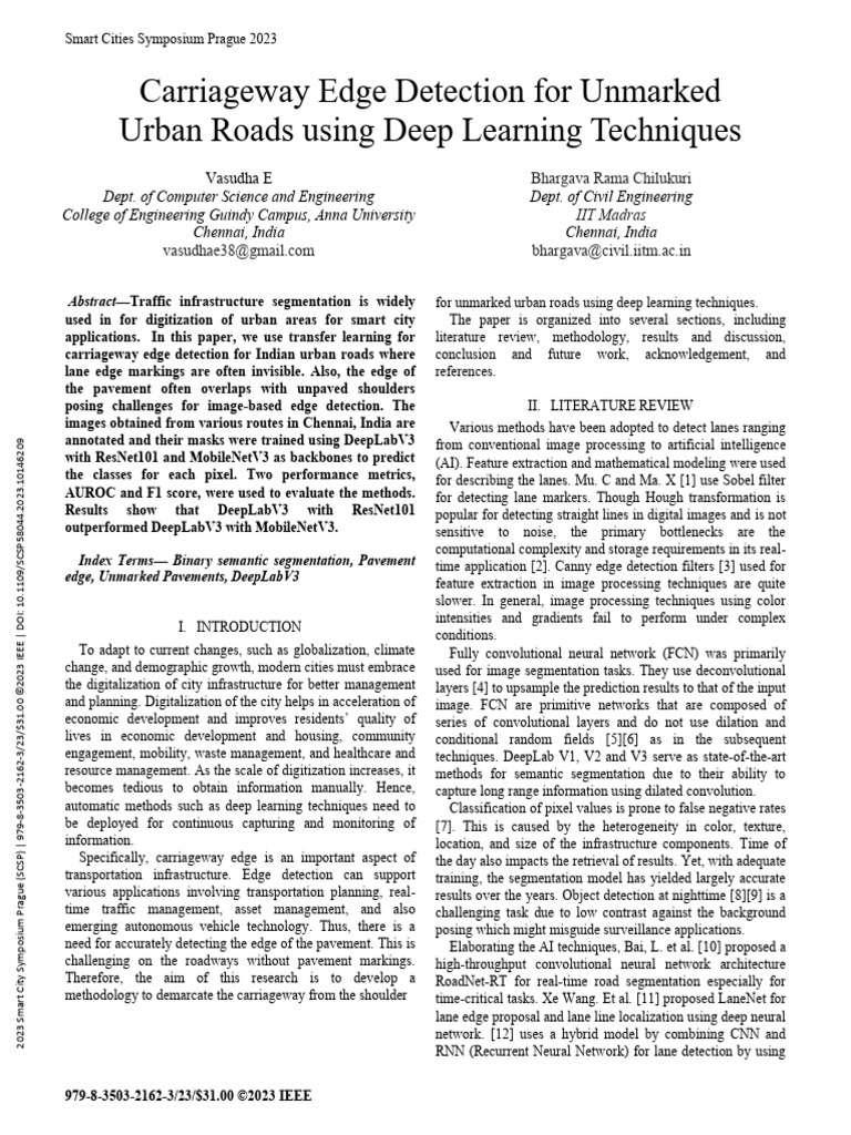 Carriageway Edge Detection For Unmarked Urban Roads Using Deep Learning ...