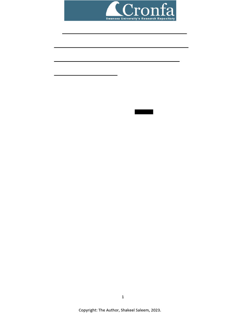 Saleem Shakeel PHD Thesis Final Cronfa | PDF