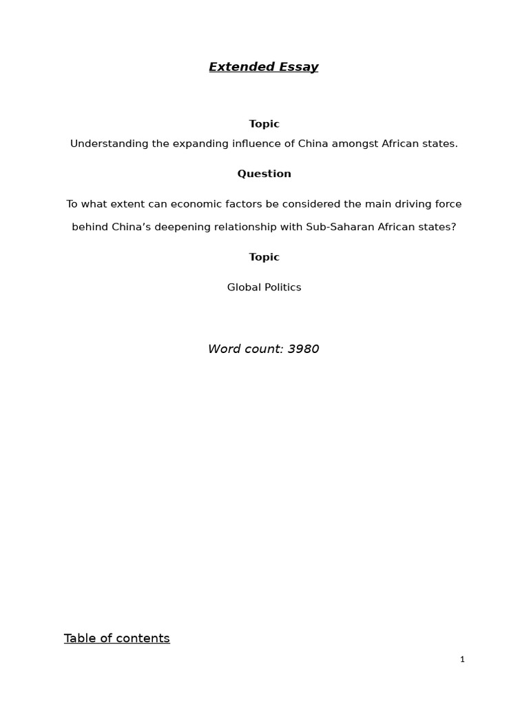 FINAL Extended Essay | PDF