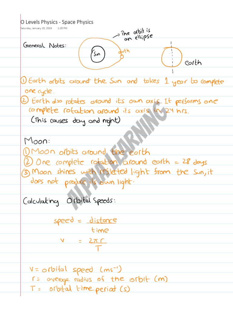 O Levels Physics - Space Physics_watermark | PDF