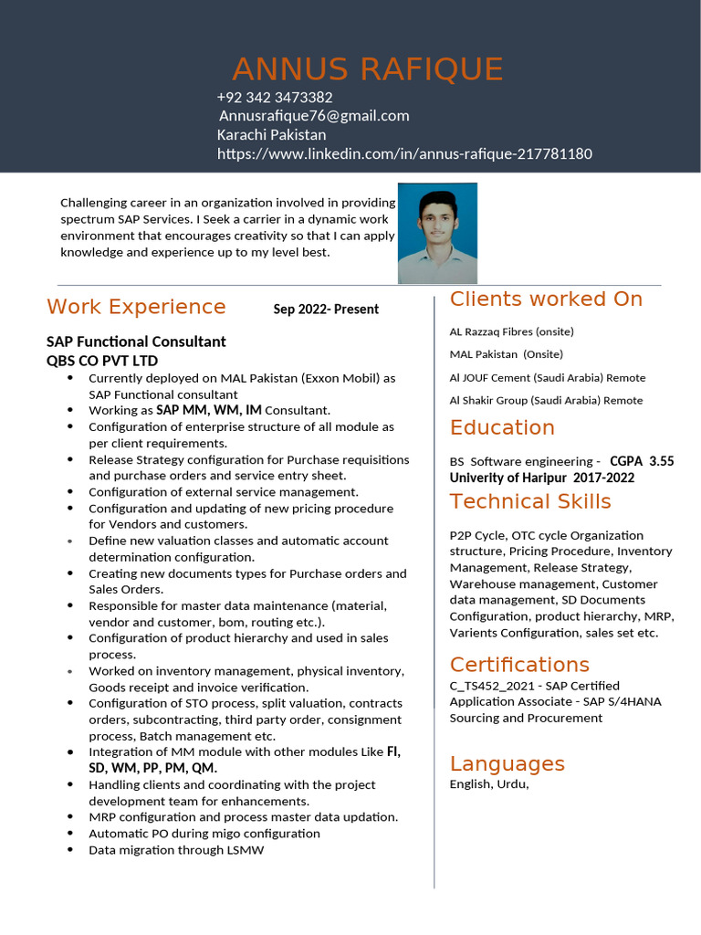 Annus Rafique Resume | PDF