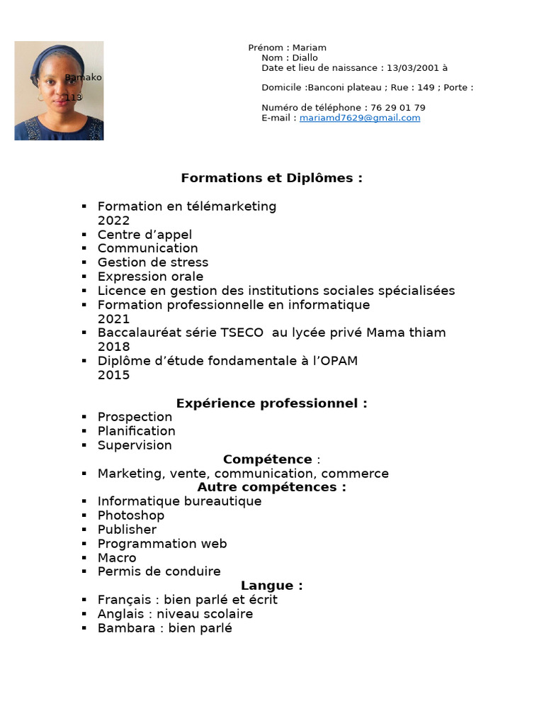 Copie de CV | PDF