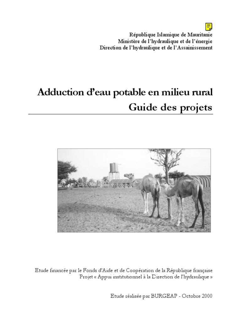 Adduction d'Eau Potable en Milieu Rural -Guide de Projet | Forage ...