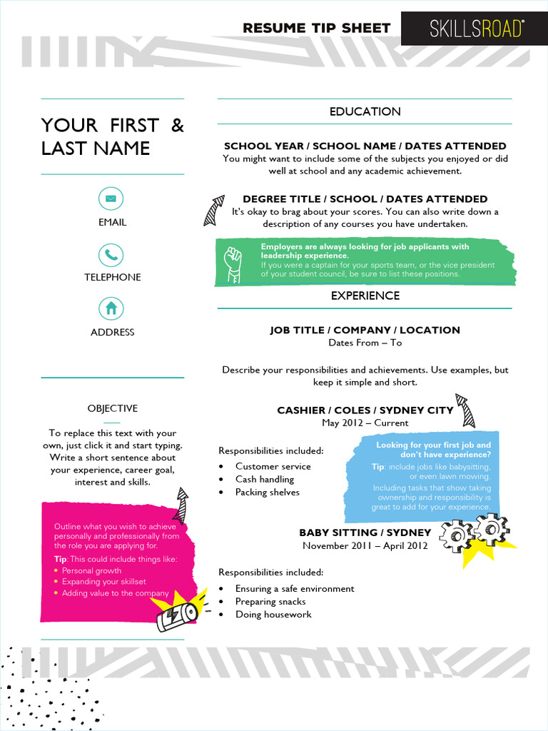 Skillsroad Resume Tip Sheet 3 | PDF