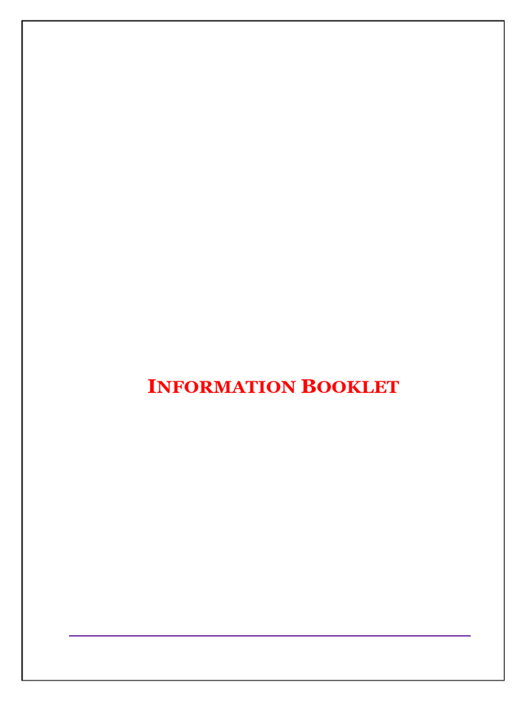 Information Booklet Updated 1 | PDF