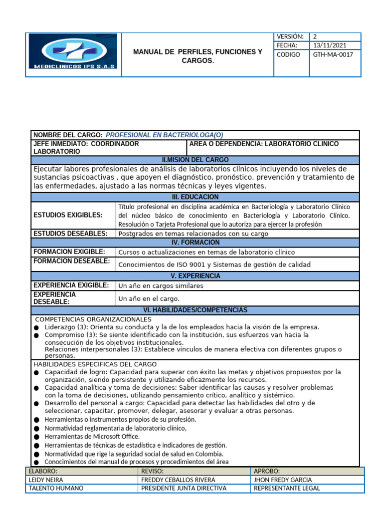 Manual de Funciones Auxiliares Ybacteriologas | PDF