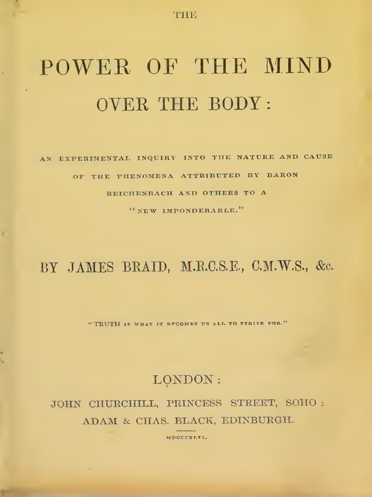 Power of The Mind Over The Body | PDF | Hypnosis | Senses