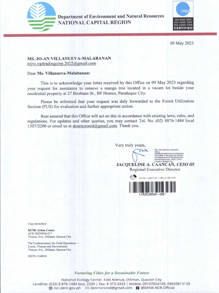 LTR, Acknowledement Receipt | PDF