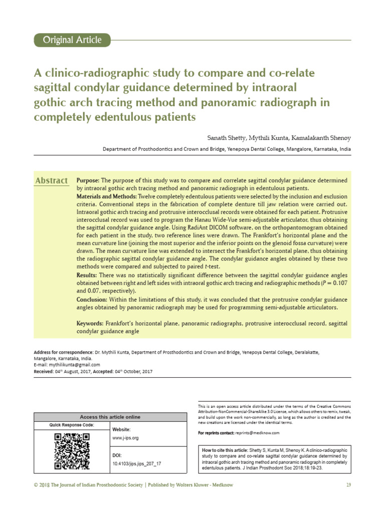 A Clinico Radiographic Study To Compare And.4 | PDF