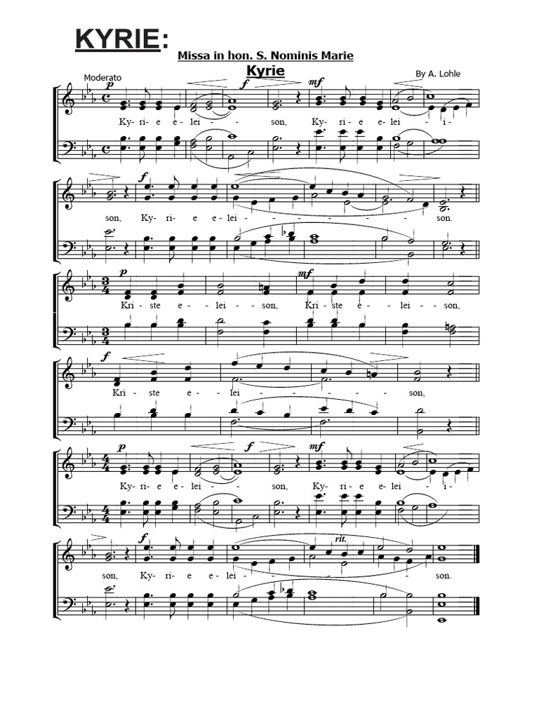 Kyrie Missa in Honor of S. Nominis Marie | PDF