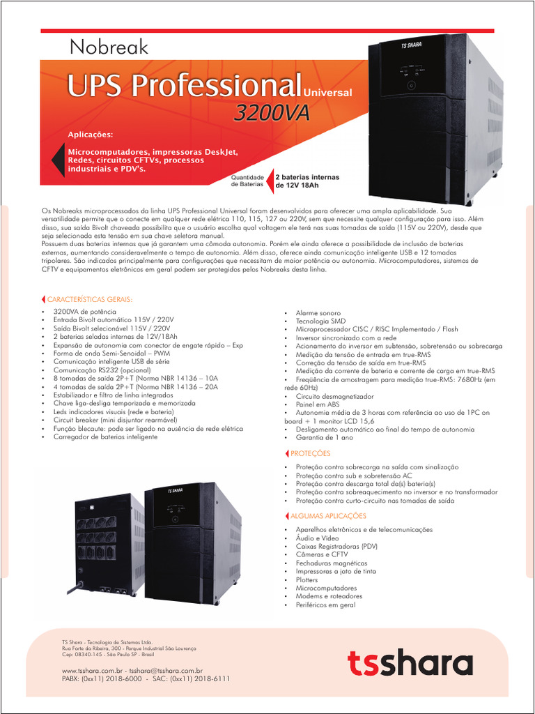Catalogo UPS Professional 3200VA Universal | PDF
