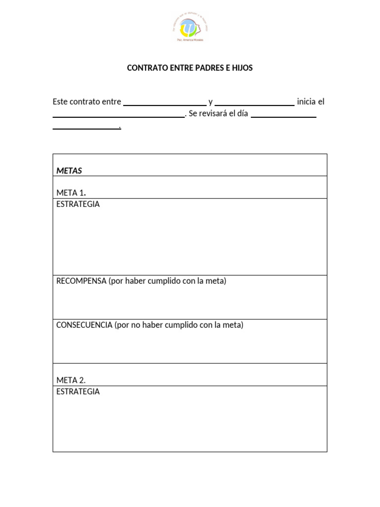 Contrato Entre Padres e Hijos | PDF