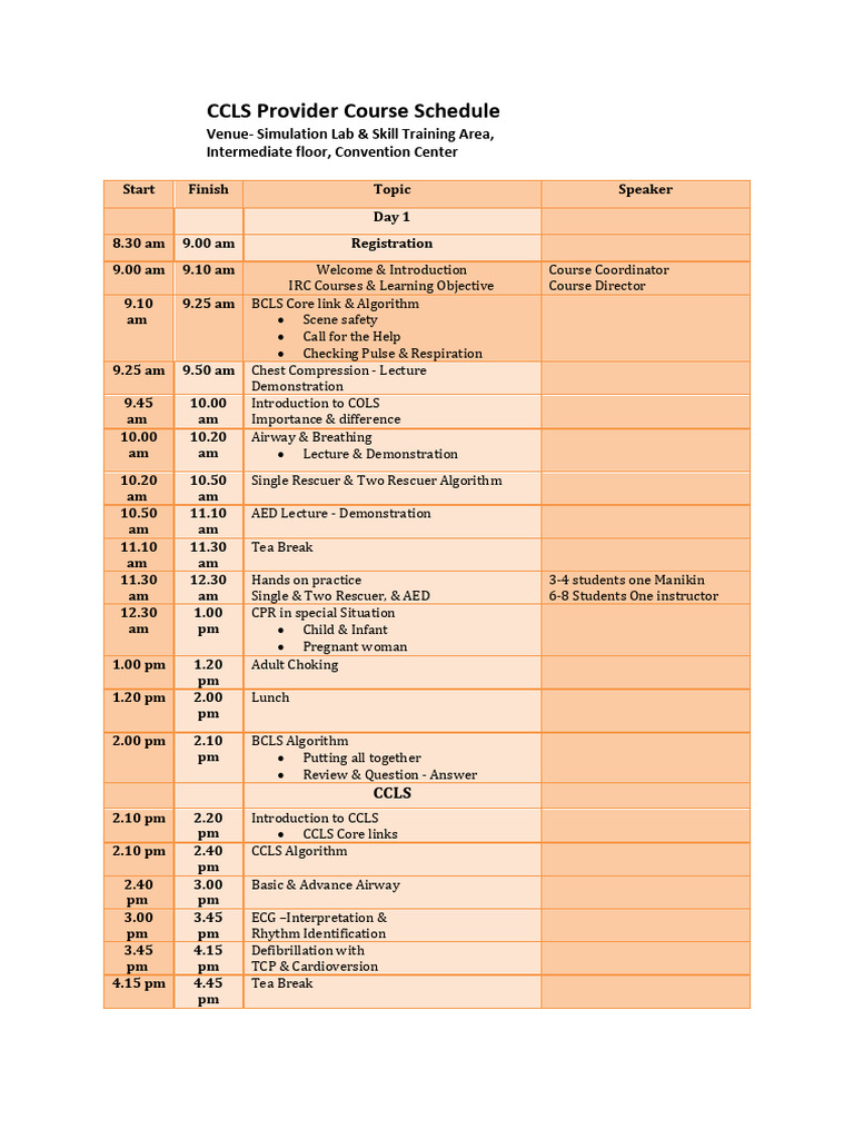 CCLS Course for Medical Professionals | PDF | Cardiopulmonary ...