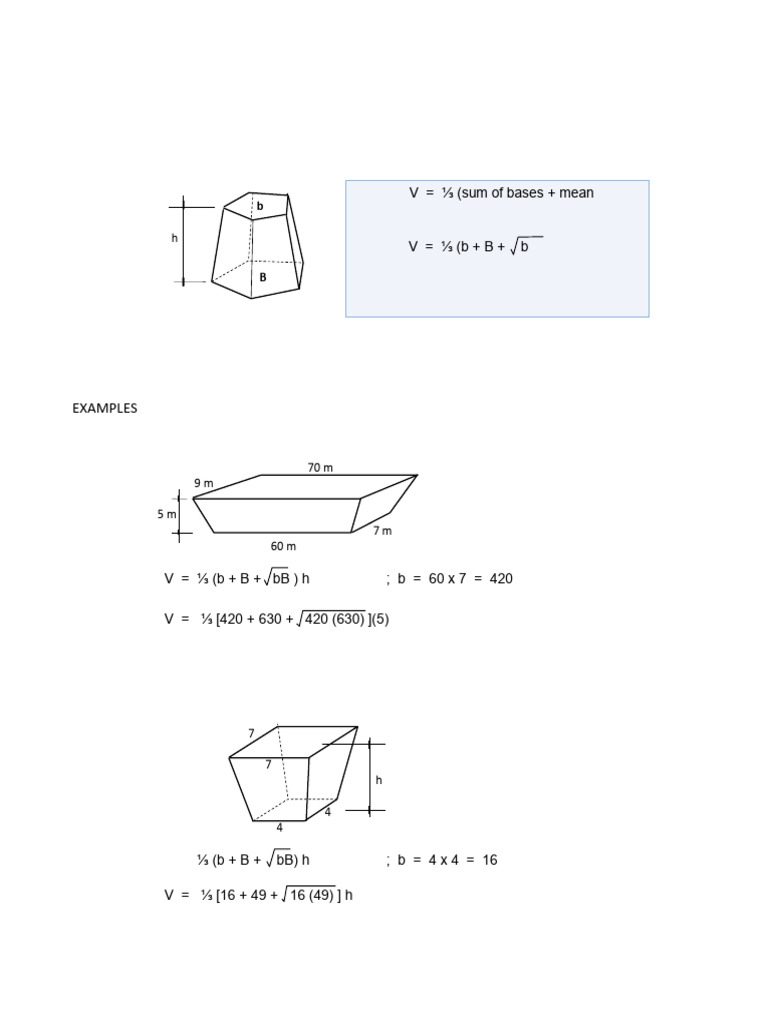 Frustrum of Regular Pyramid | PDF | Triangle | Area