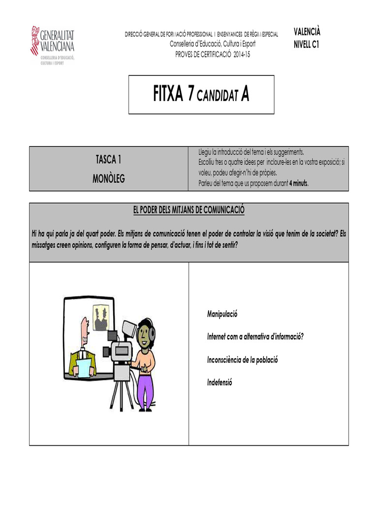 FITXES Expressió Oral C1 | PDF
