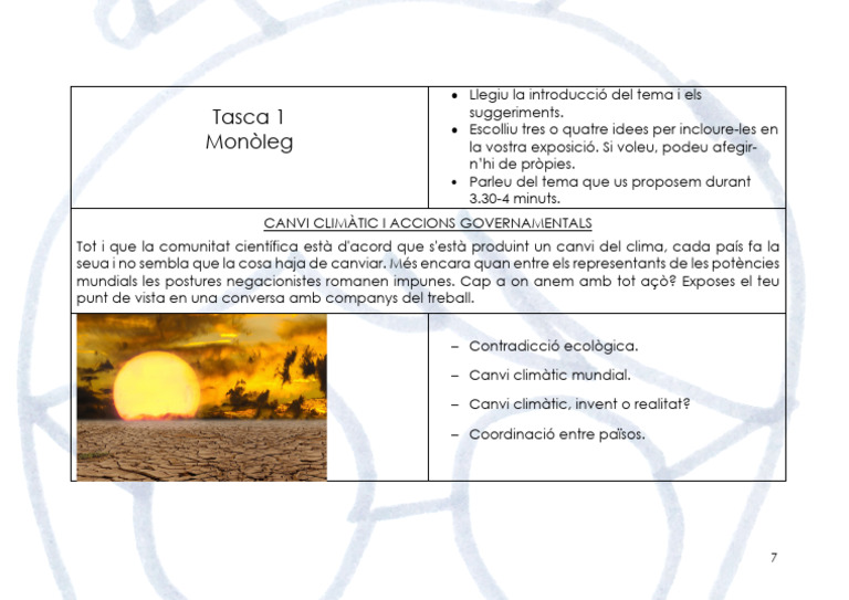 Monòleg 7 - Canvi Climàtic | PDF