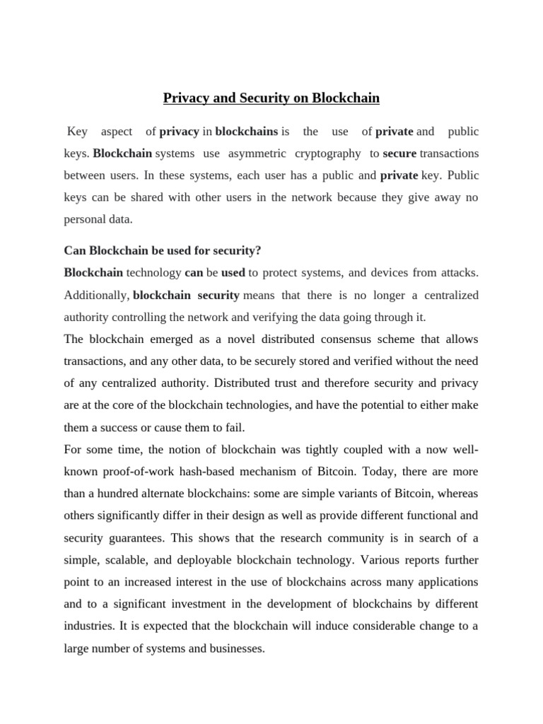 UNIT-5-privacy and Security On Blockchain | PDF