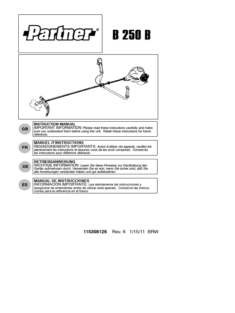 Manual Partner B250B - Eng | PDF