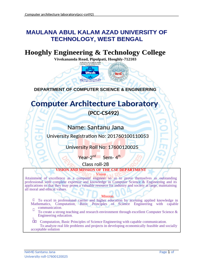 Santanu Jana CSE 28 Assignment 3 | PDF