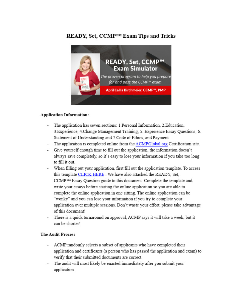 Tips and Tricks For Passing The CCMP Exam | PDF