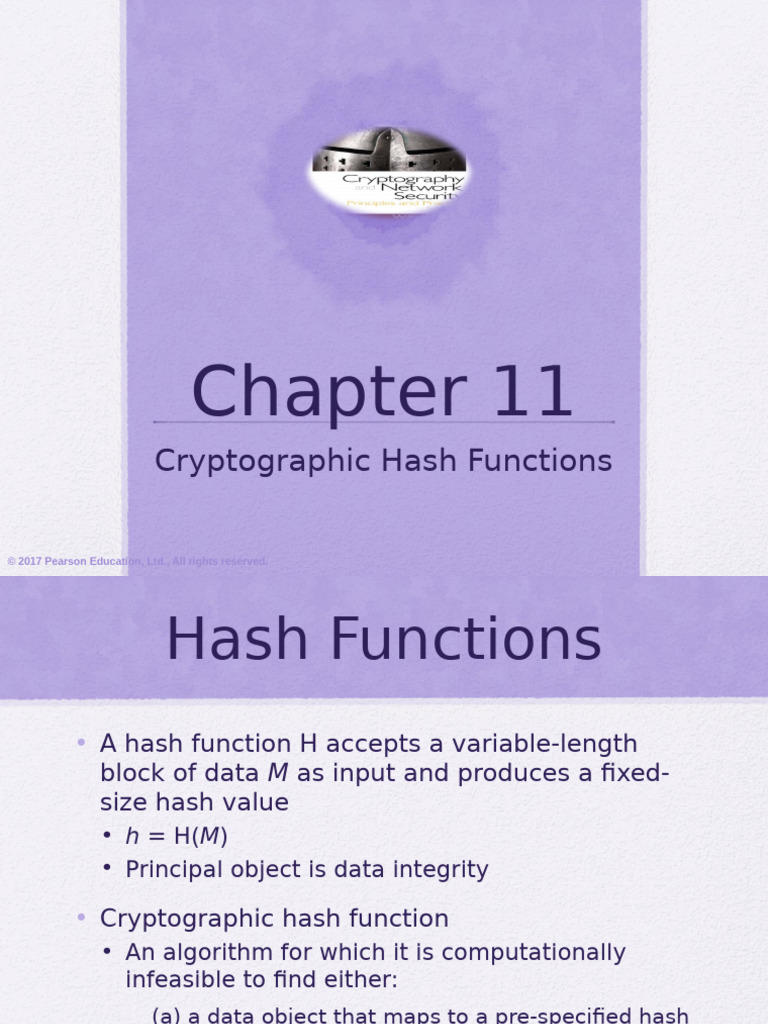 Ch11_Cryptographic Hash Functions+مختصر | PDF