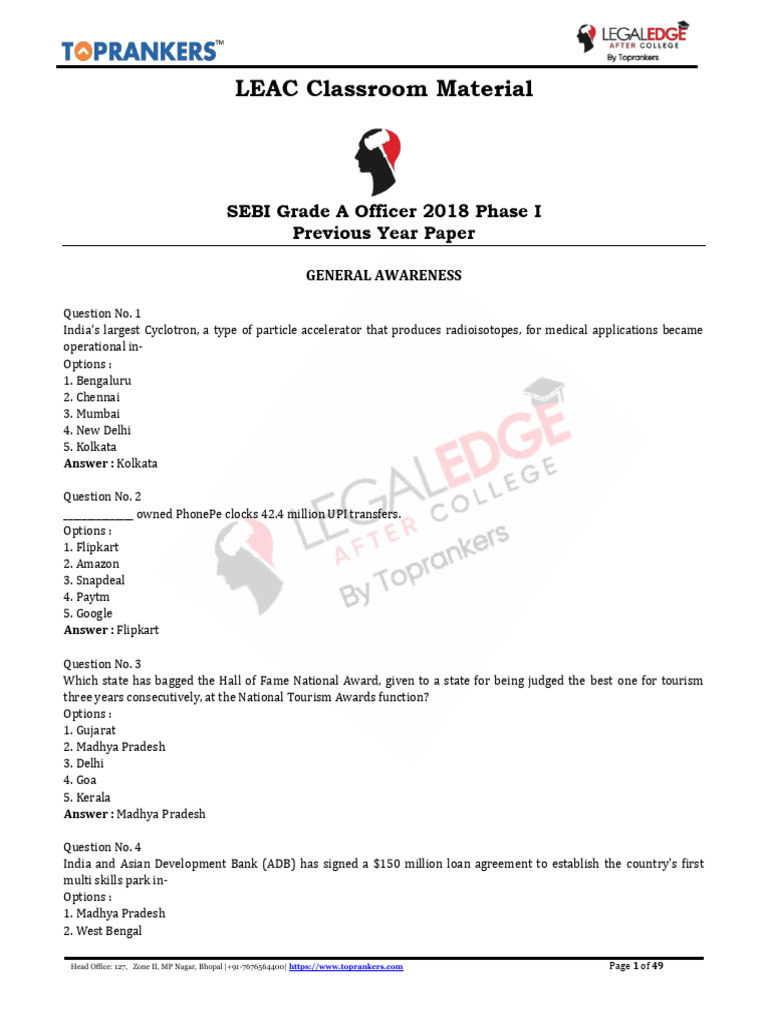 Sebi Previous Year Paper | PDF | Deconstruction | Computers