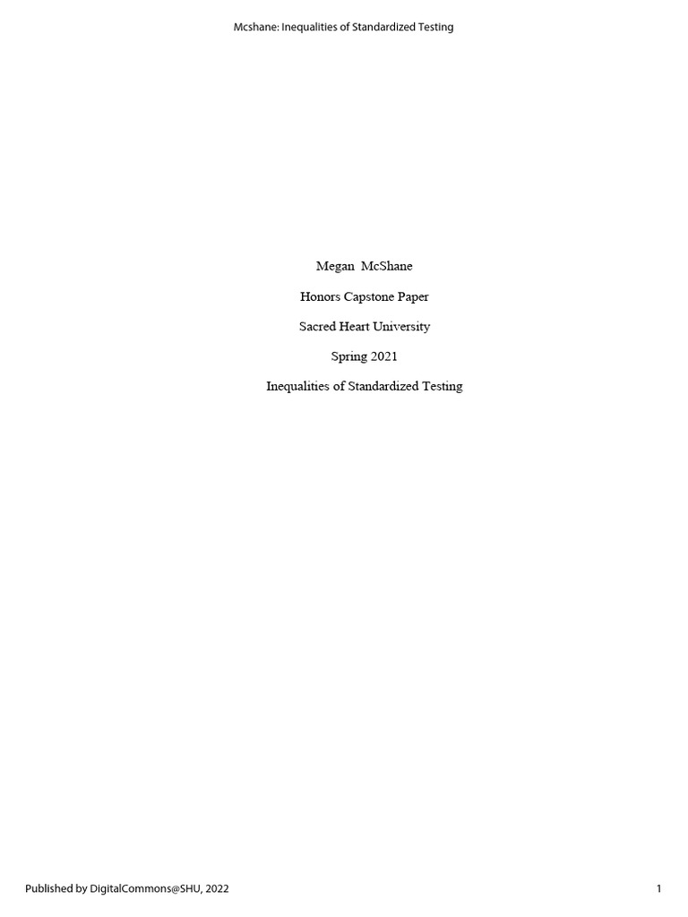Inequalities of Standardized Testing | PDF