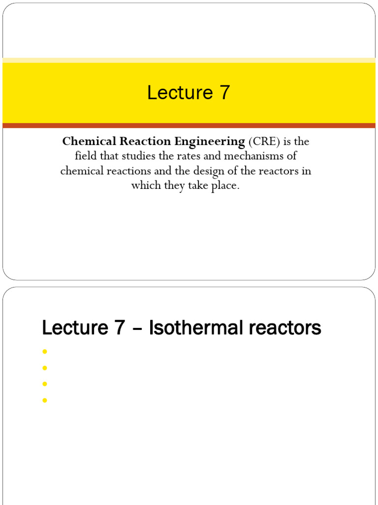 Lec7 - Animated - Isothermal Reactor Example | PDF