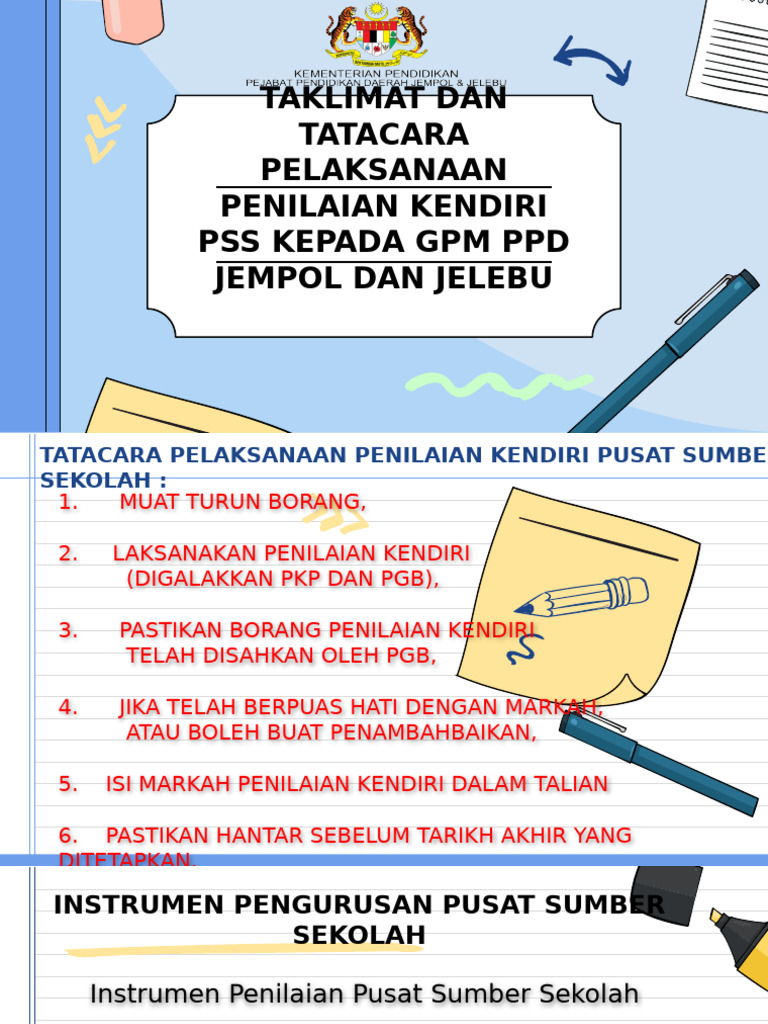 Tatacara Pelaksanaan Penilaian Kendiri Pusat Sumber Sekolah JJ | PDF