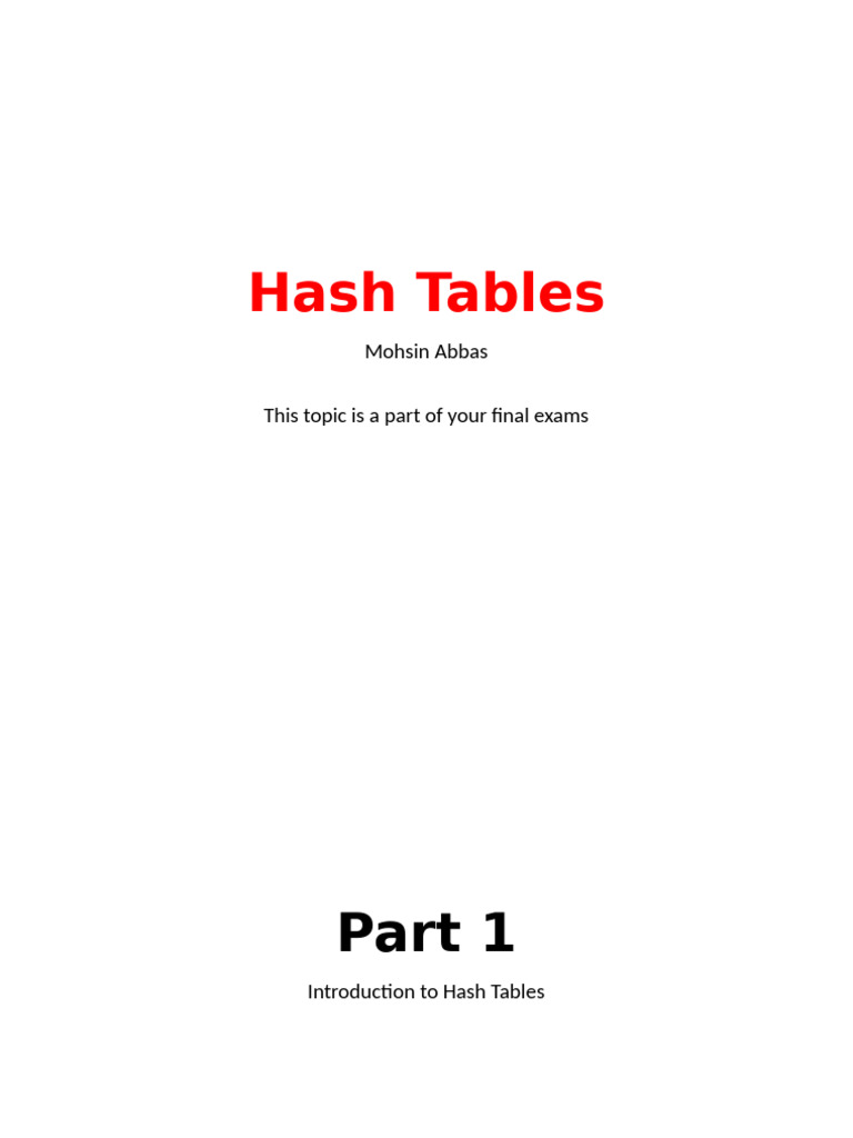 Hash Tables | PDF