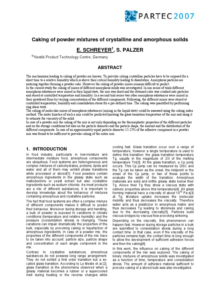 Caking Powder | PDF | Viscosity | Sintering