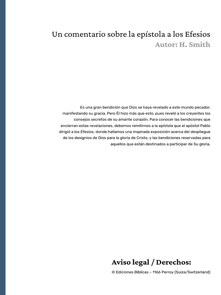 Un Comentario Sobre La Epistola A Los Efesios | PDF Un Comentario Sobre La Epistola A Los Efesios | PDF