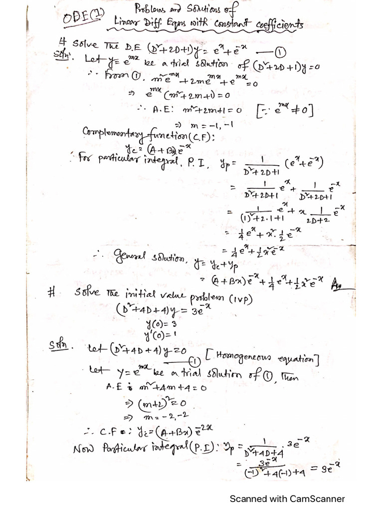 Diff Eq With Constant Coeff | PDF