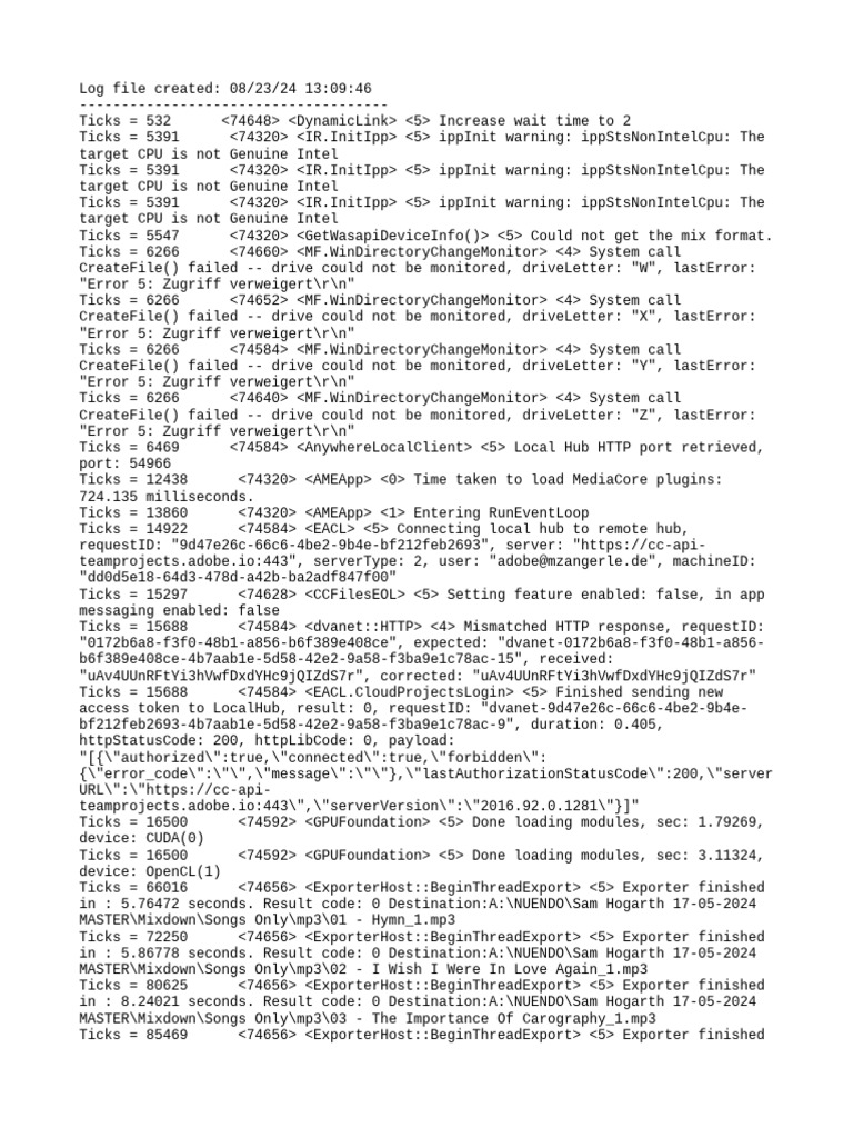 Adobe Media Encoder Log-Last | PDF